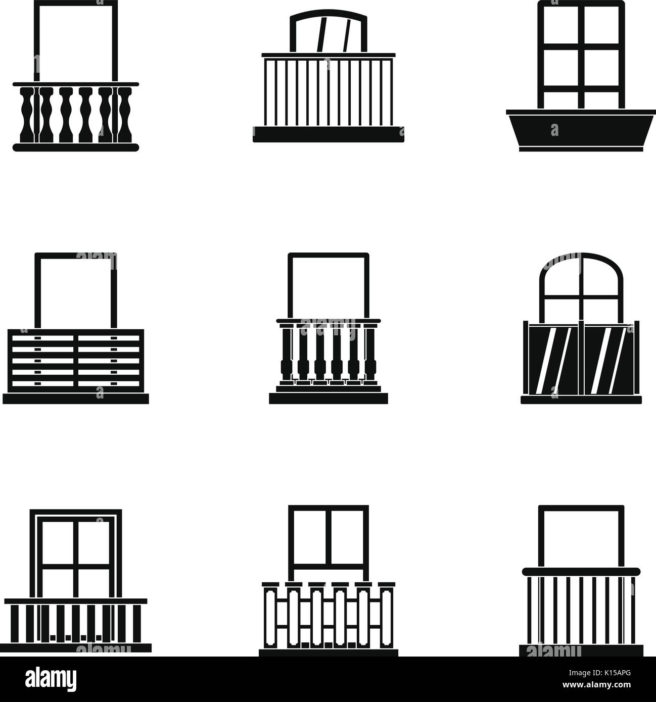 Architecture balcony icon set, simple style Stock Vector Image & Art ... Architecture balcony icon set, simple style Stock Vector Image & Art ...
