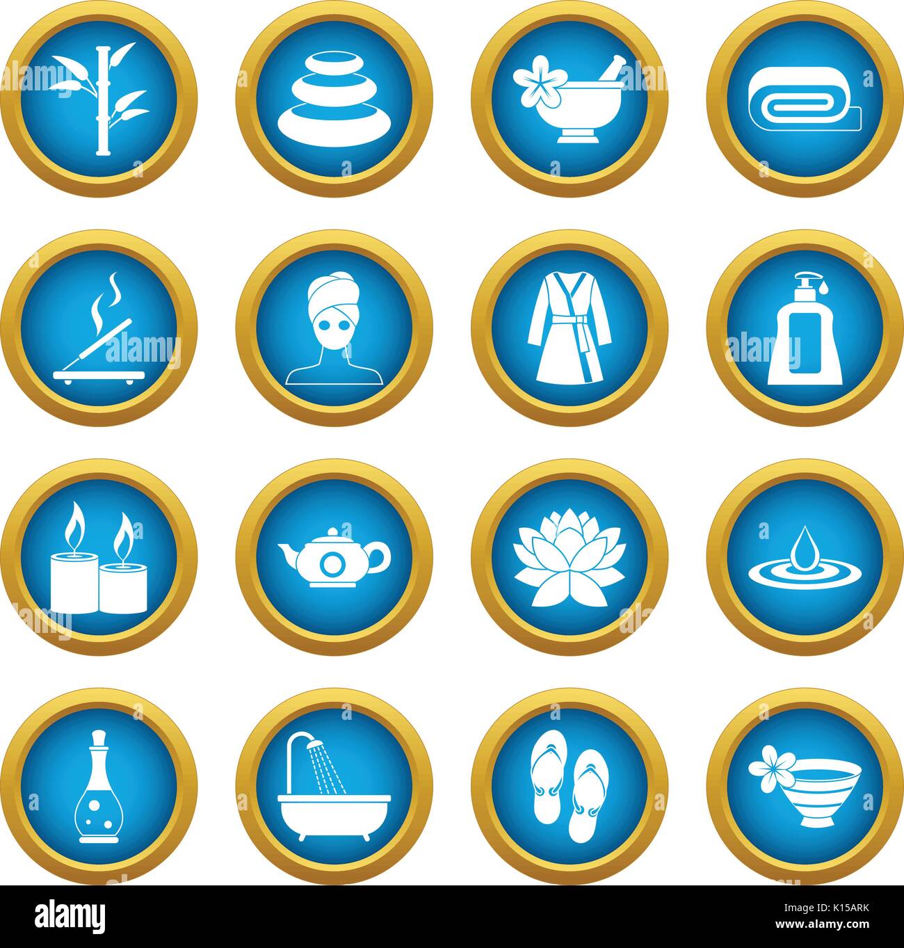 Spa treatments icons blue circle set Stock Vector Image & Art - Alamy