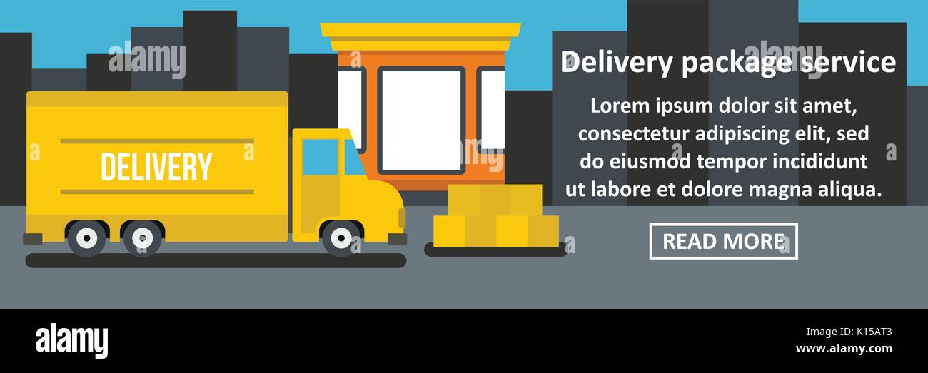 Delivery package service banner horizontal concept Stock Vector Image ...