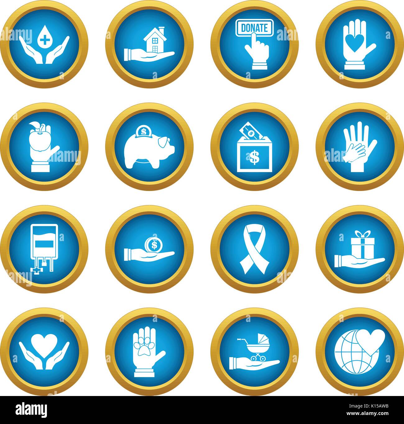 Charity icons blue circle set Stock Vector Image & Art - Alamy