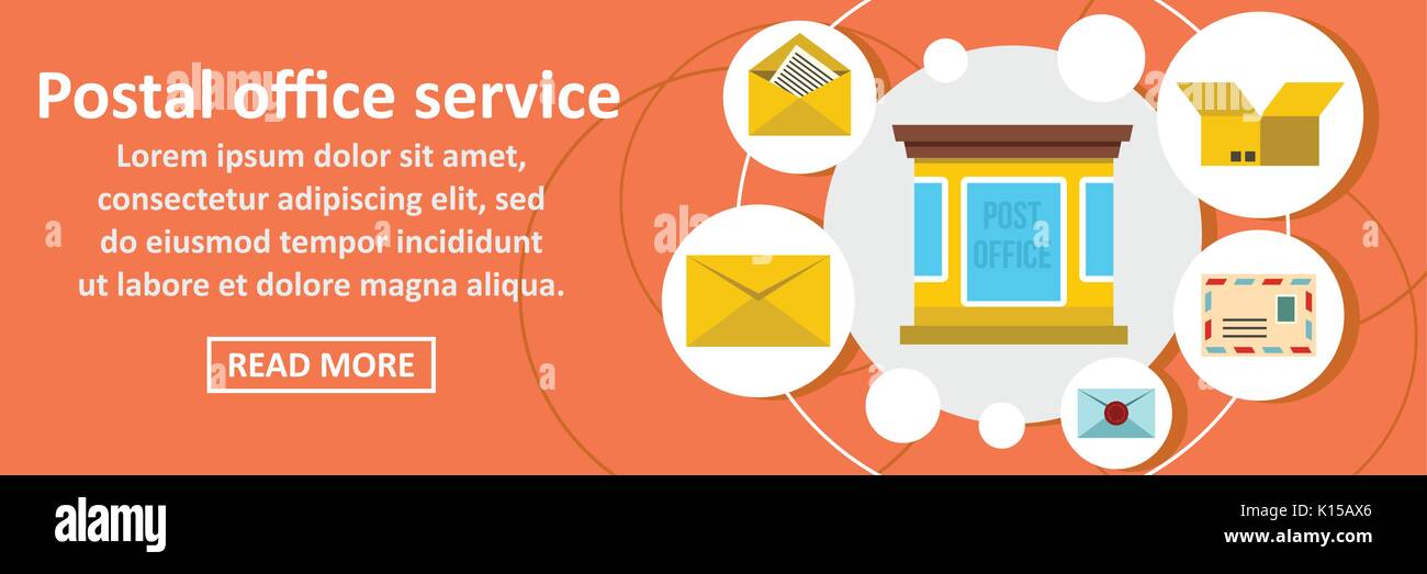 Postal office service banner horizontal concept Stock Vector Image ...