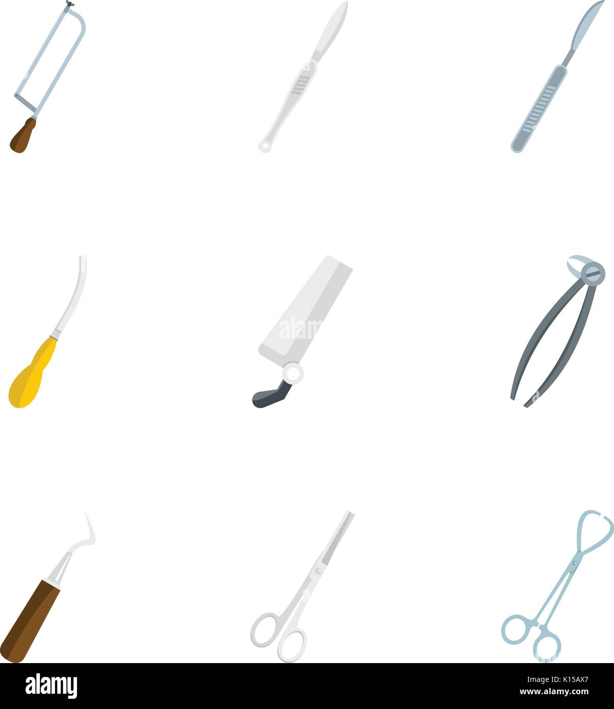 Surgery accessory icon set, flat style Stock Vector Image & Art - Alamy