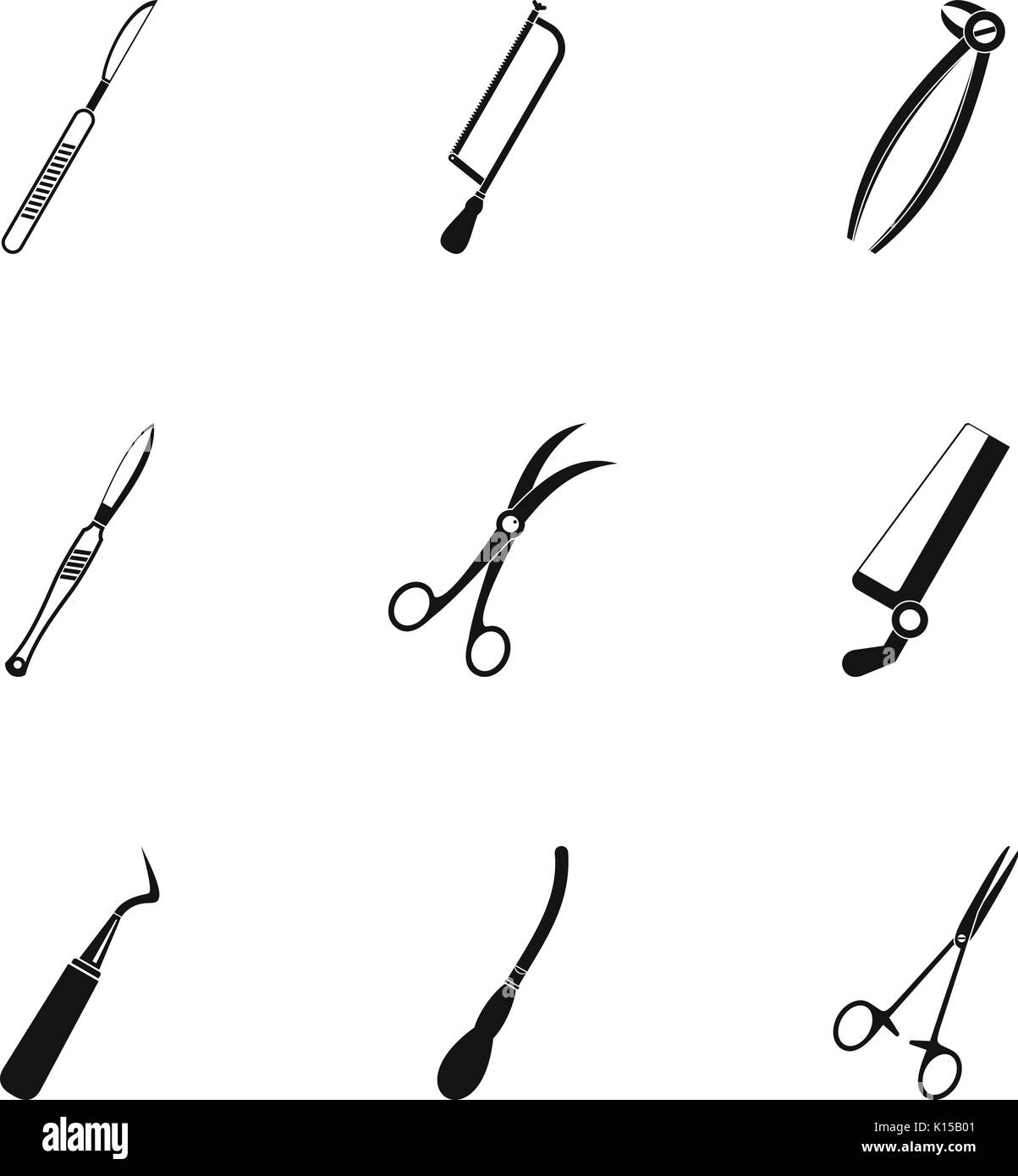 Metal surgery tools icon set, simple style Stock Vector Image & Art - Alamy