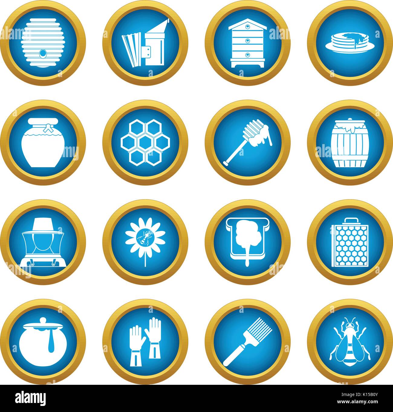 Apiary tools icons blue circle set Stock Vector Image & Art - Alamy