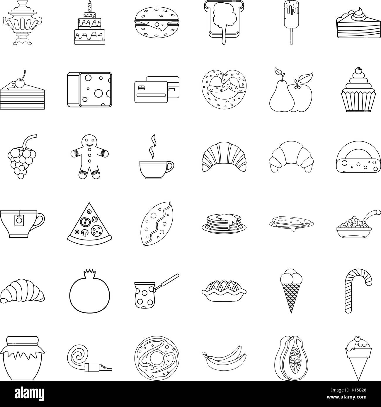 Confectionery icons set, outline style Stock Vector Image & Art - Alamy