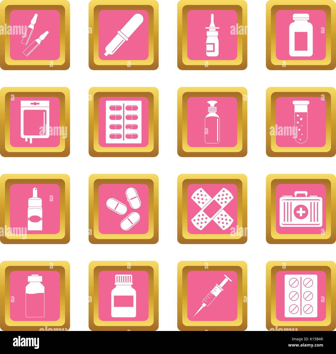 Pink medicine tablets Stock Vector Images - Alamy