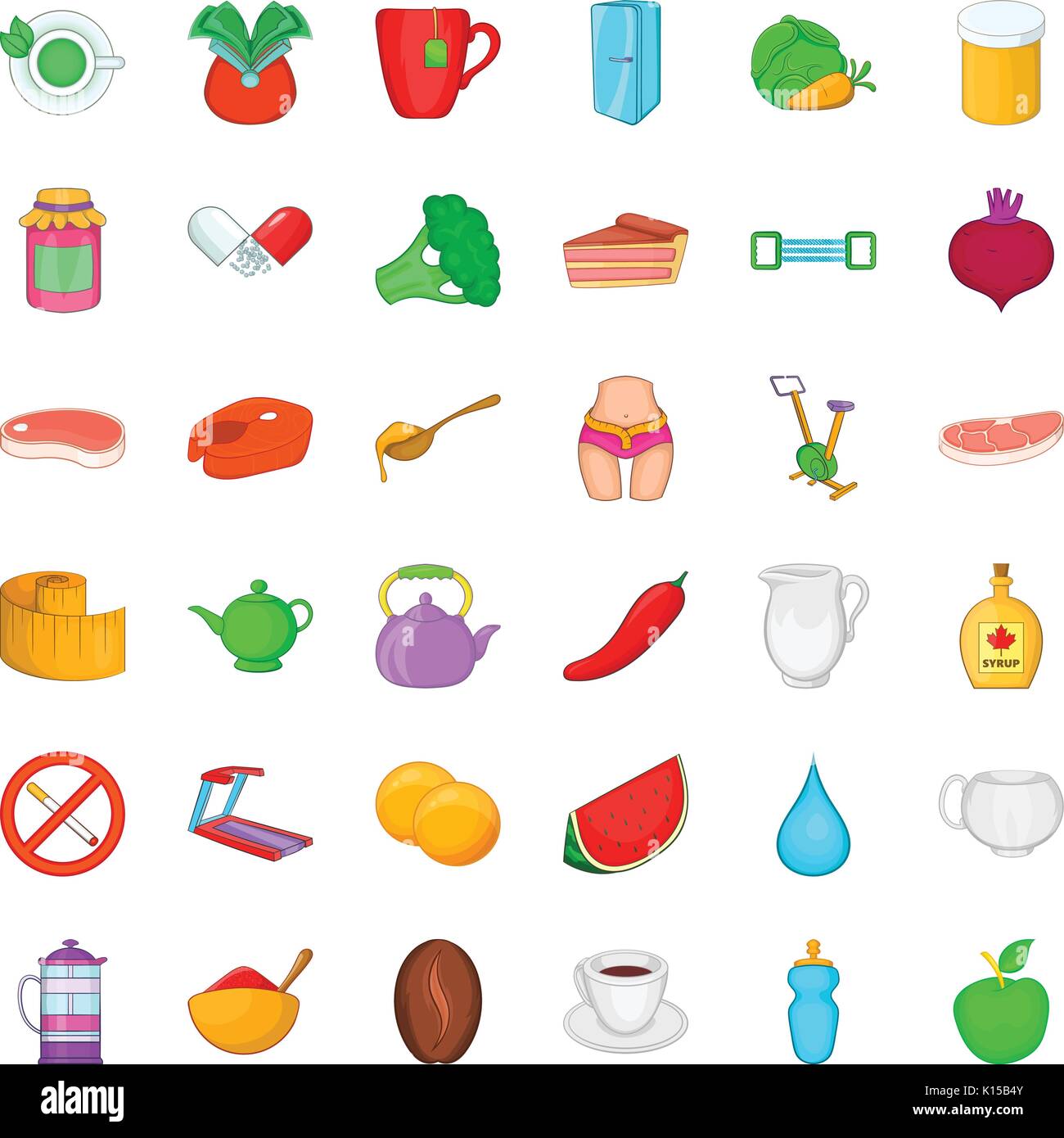 Slim body icons set, cartoon style Stock Vector Image & Art - Alamy