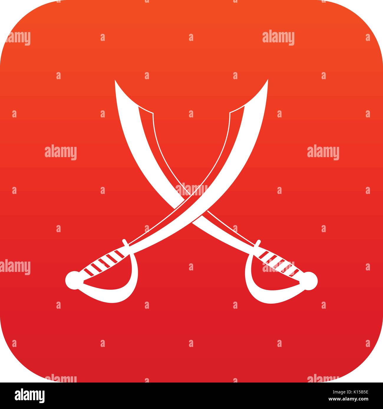 Crossed sabers icon digital red Stock Vector Image & Art - Alamy