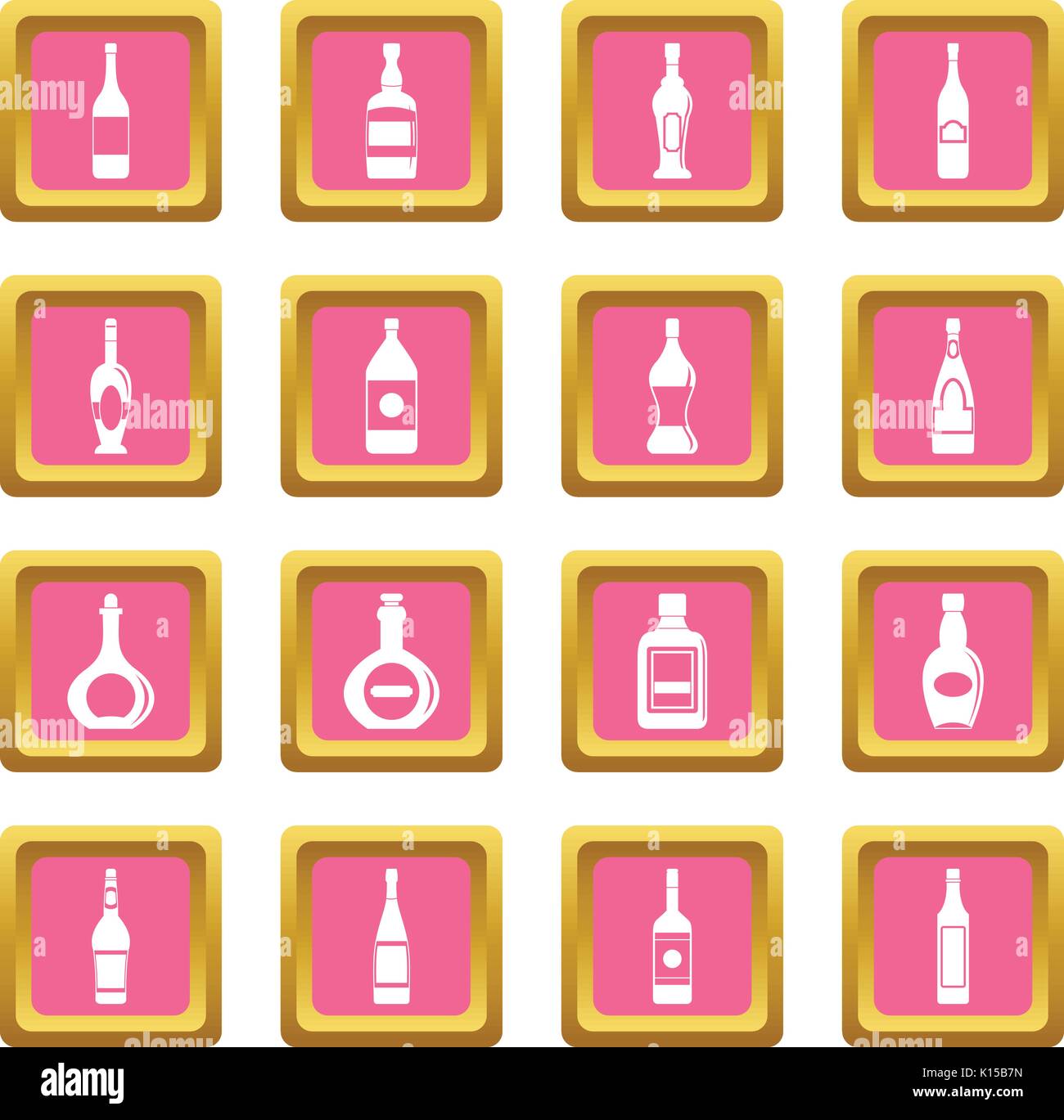 Bottle forms icons pink Stock Vector Image & Art - Alamy