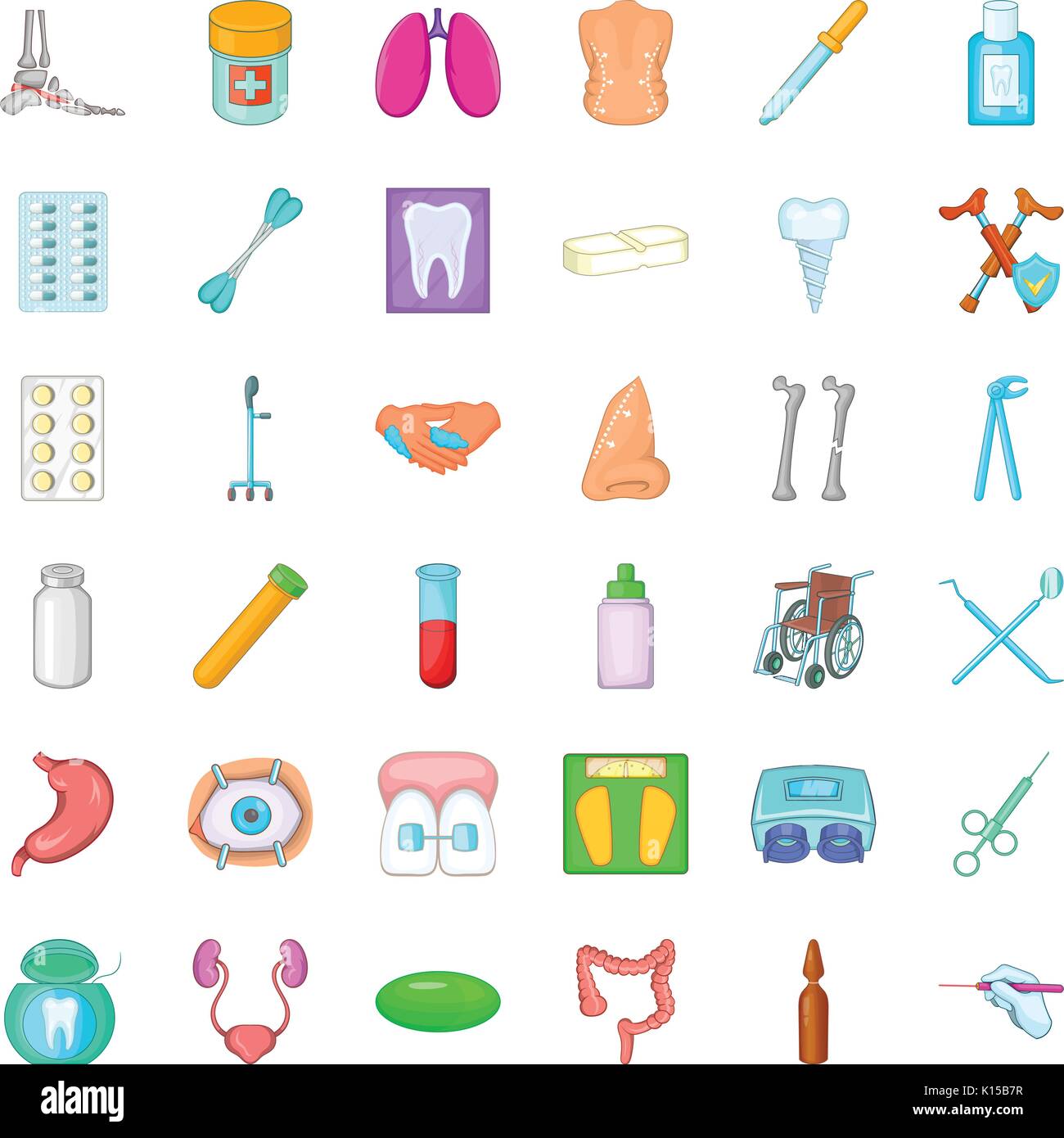 Malady icons set, cartoon style Stock Vector Image & Art - Alamy
