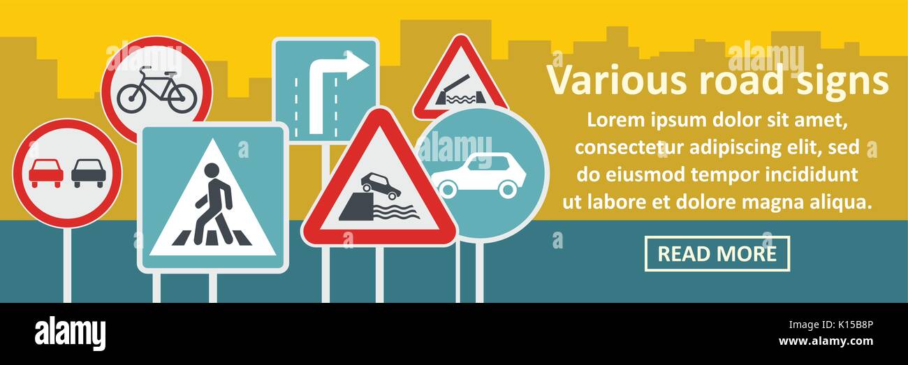 Various road sings banner horizontal concept Stock Vector Image & Art ...
