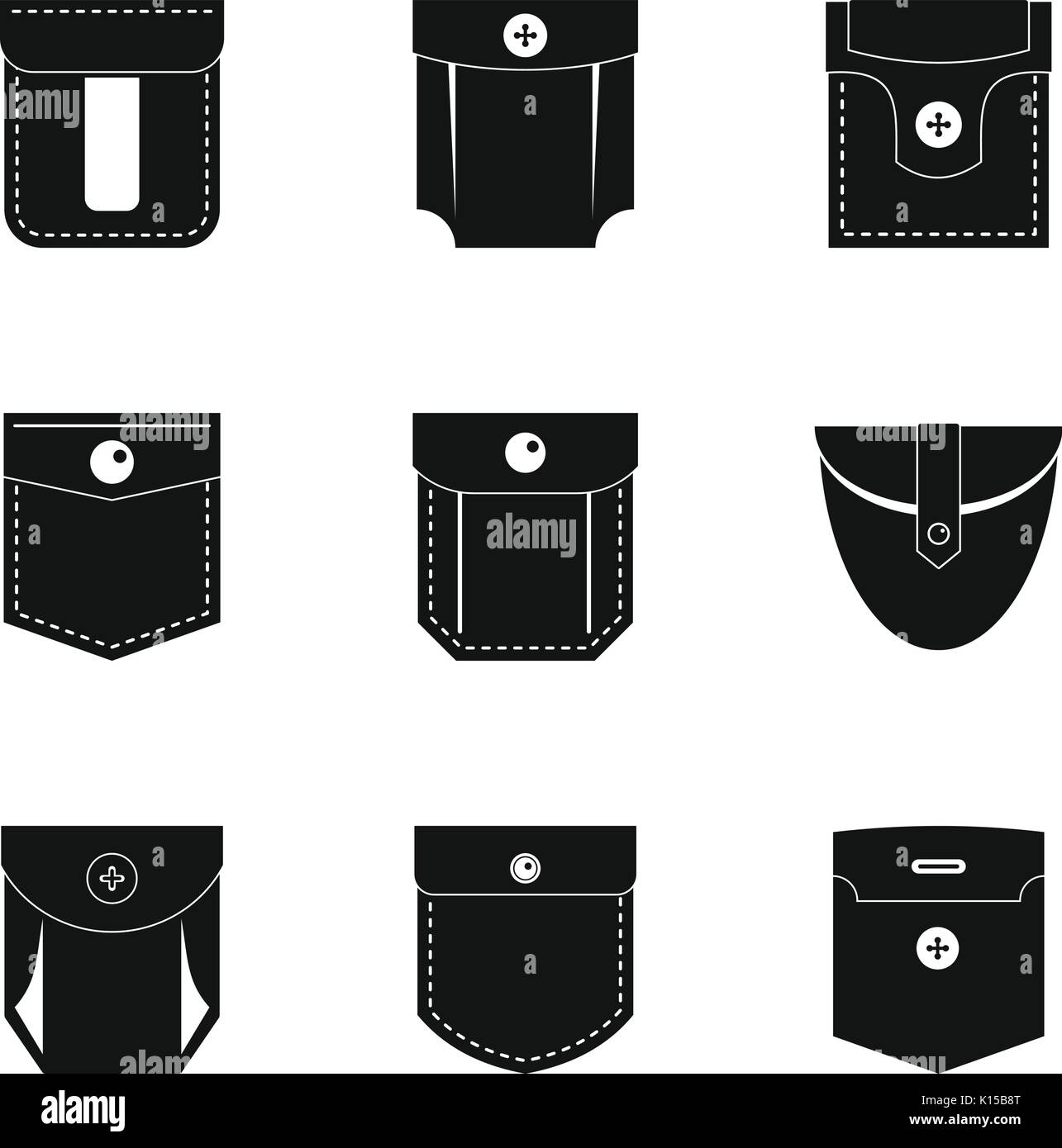 Pocket form icon set, simple style Stock Vector Image & Art - Alamy
