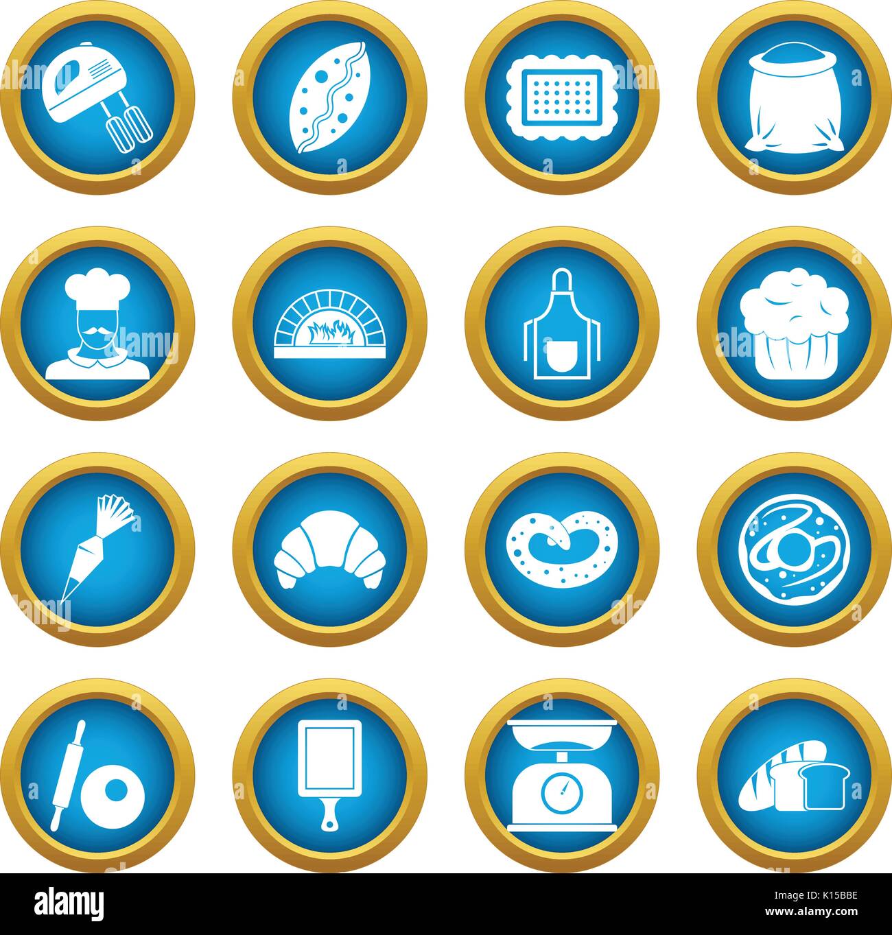 Bakery icons blue circle set Stock Vector Image & Art - Alamy