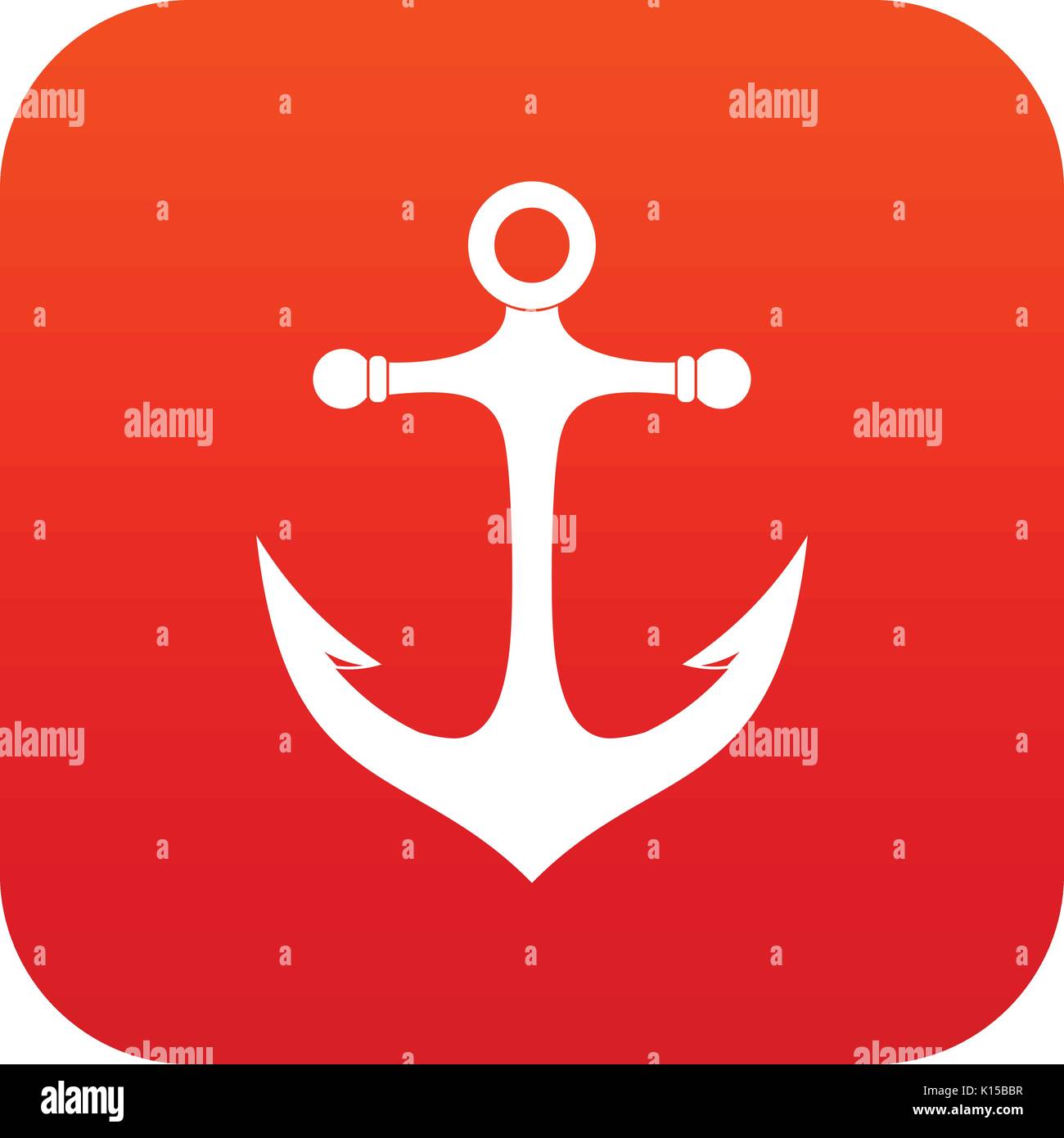 Anchor icon digital red Stock Vector Image & Art - Alamy