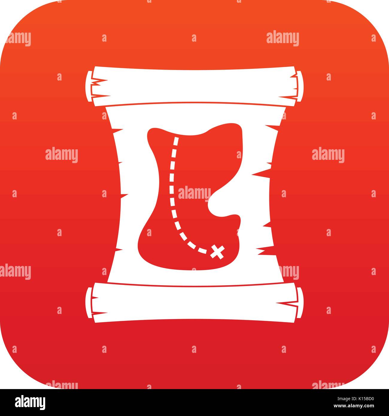 Treasure map icon digital red Stock Vector Image & Art - Alamy