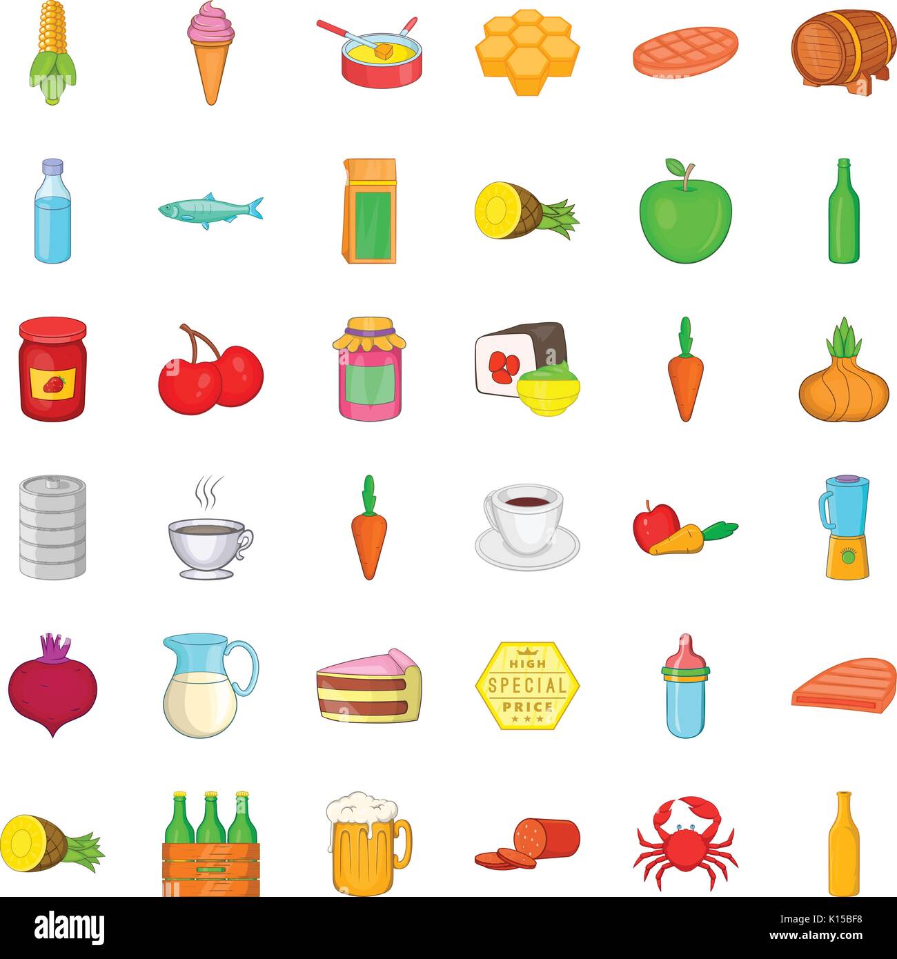 Nutrition icons set, cartoon style Stock Vector Image & Art - Alamy