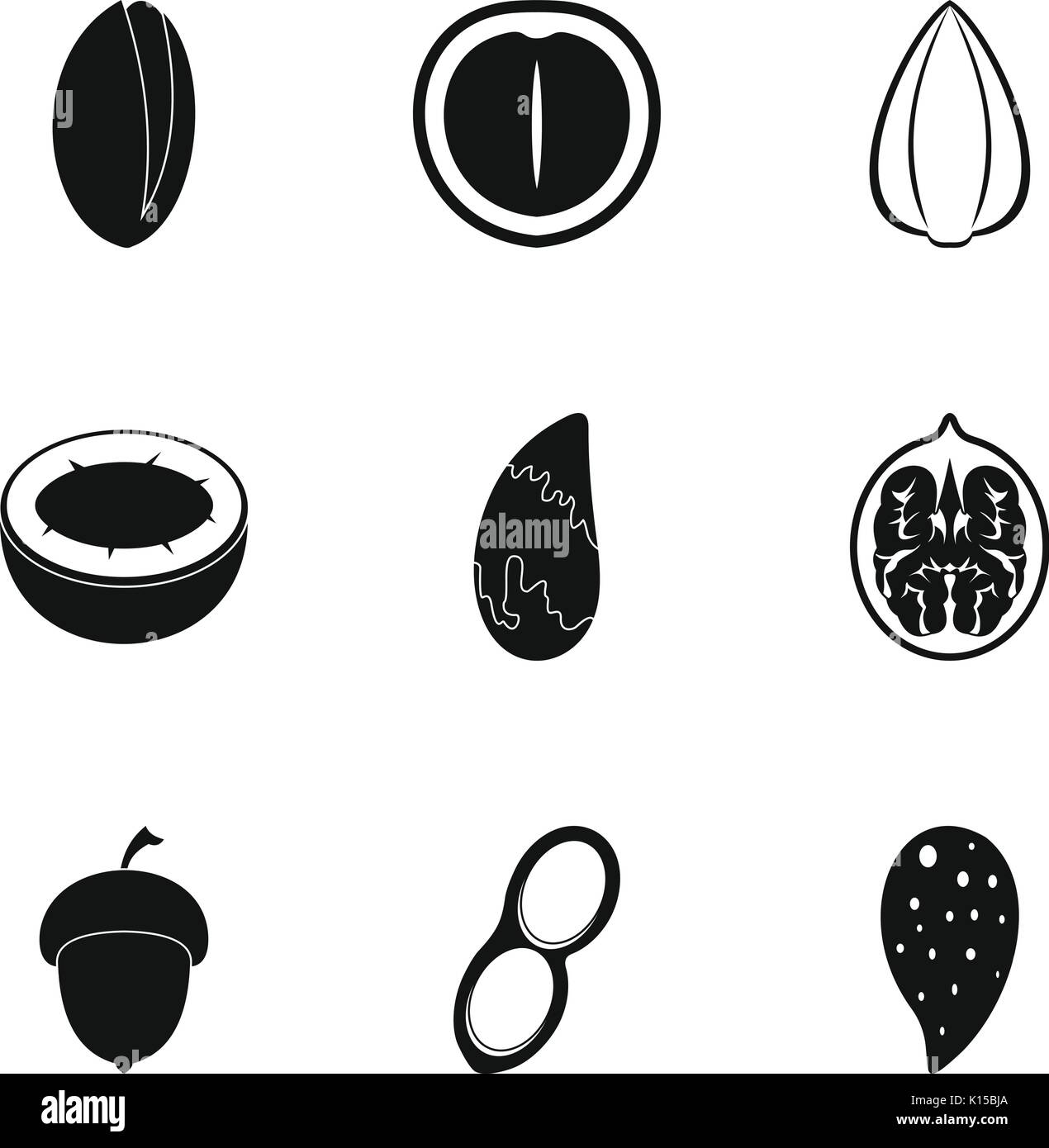 Organic nuts icon set, simple style Stock Vector Image & Art - Alamy