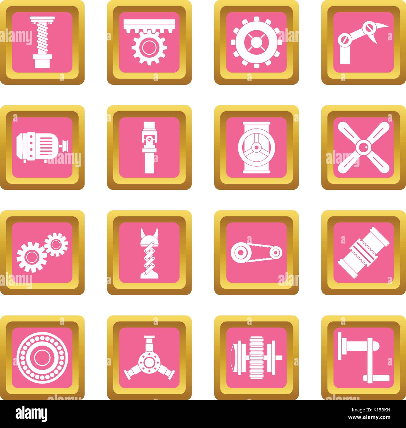 Techno mechanisms kit icons pink Stock Vector Image & Art - Alamy