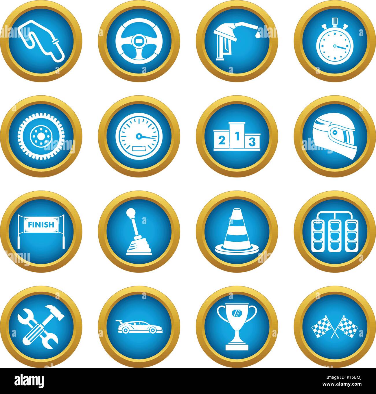 Racing speed icons blue circle set Stock Vector Image & Art - Alamy