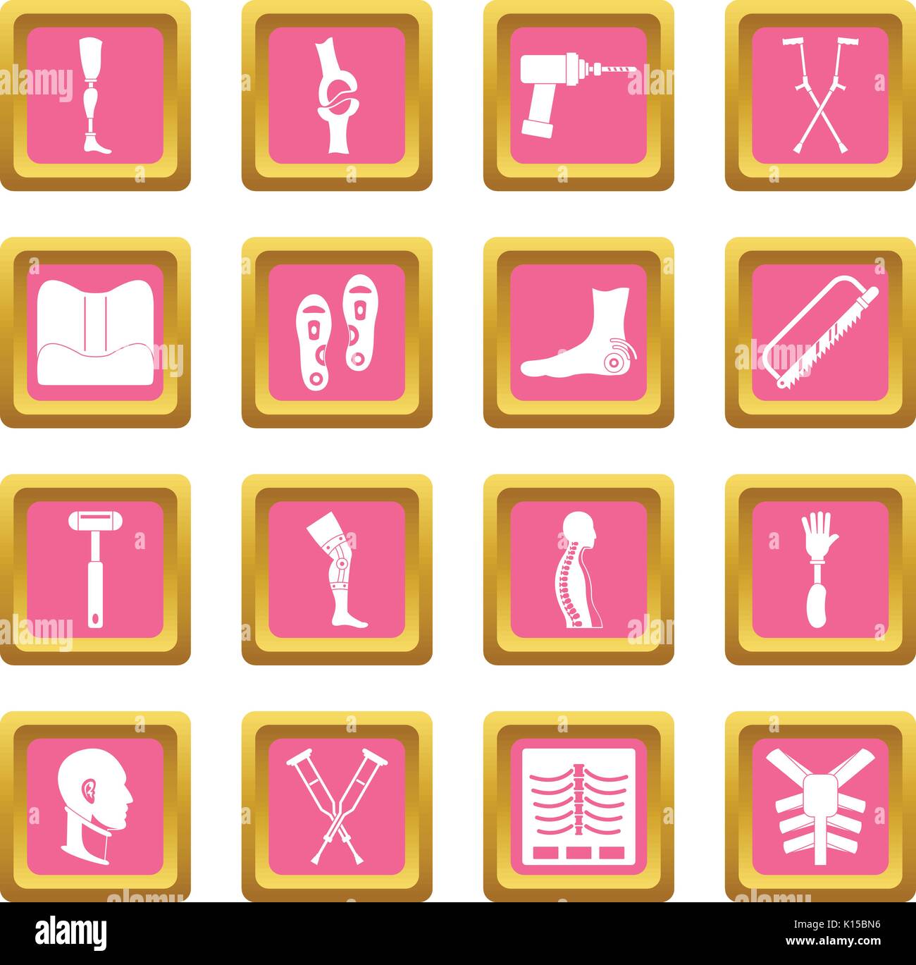 Orthopedics prosthetics icons pink Stock Vector Image & Art - Alamy