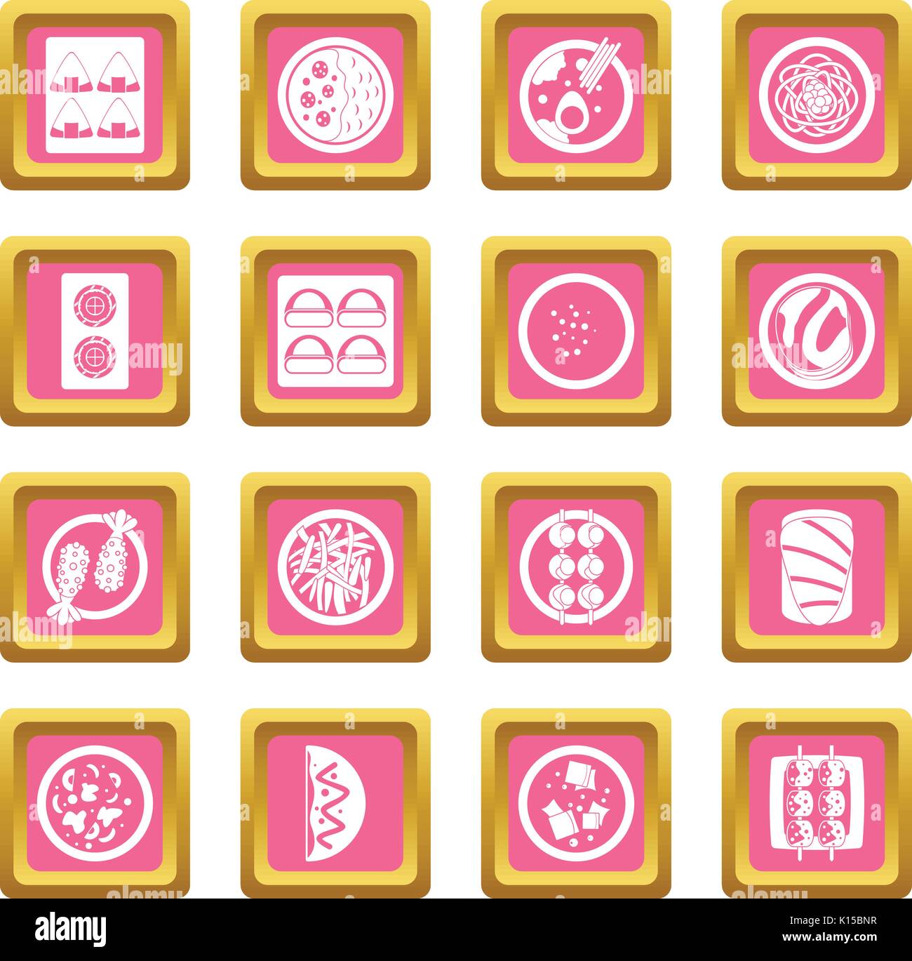 Japan food icons pink Stock Vector Image & Art - Alamy