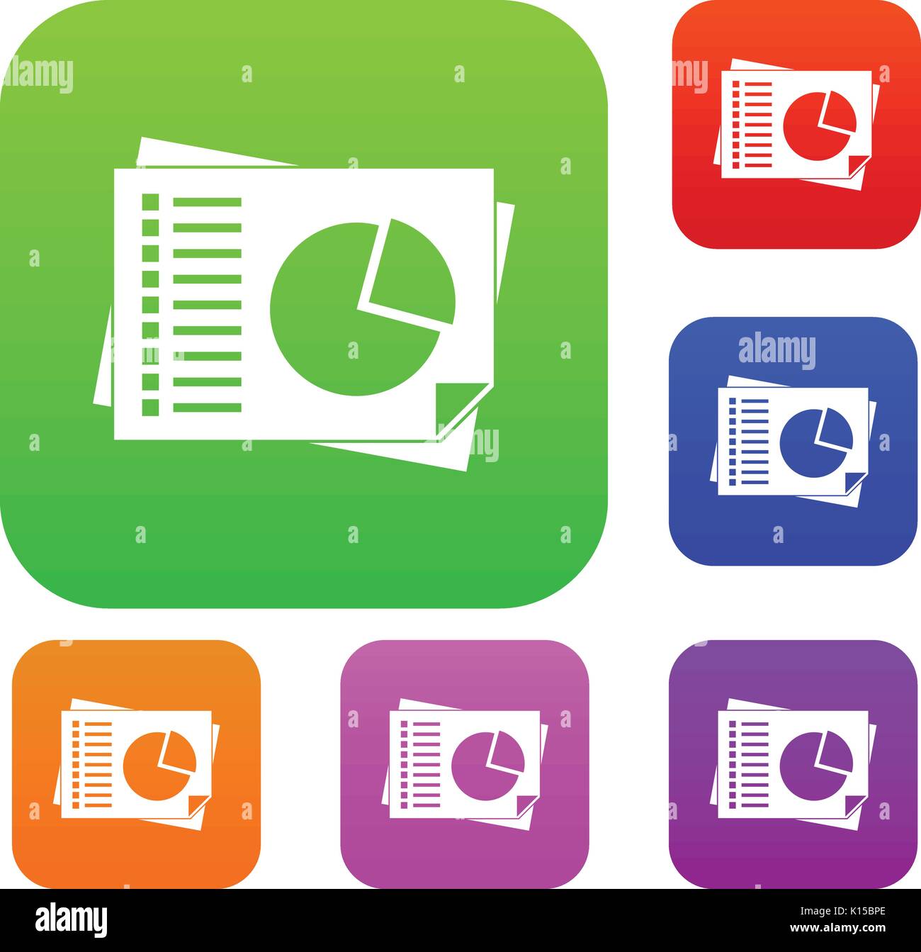 Sheets of paper with charts set collection Stock Vector Image & Art - Alamy