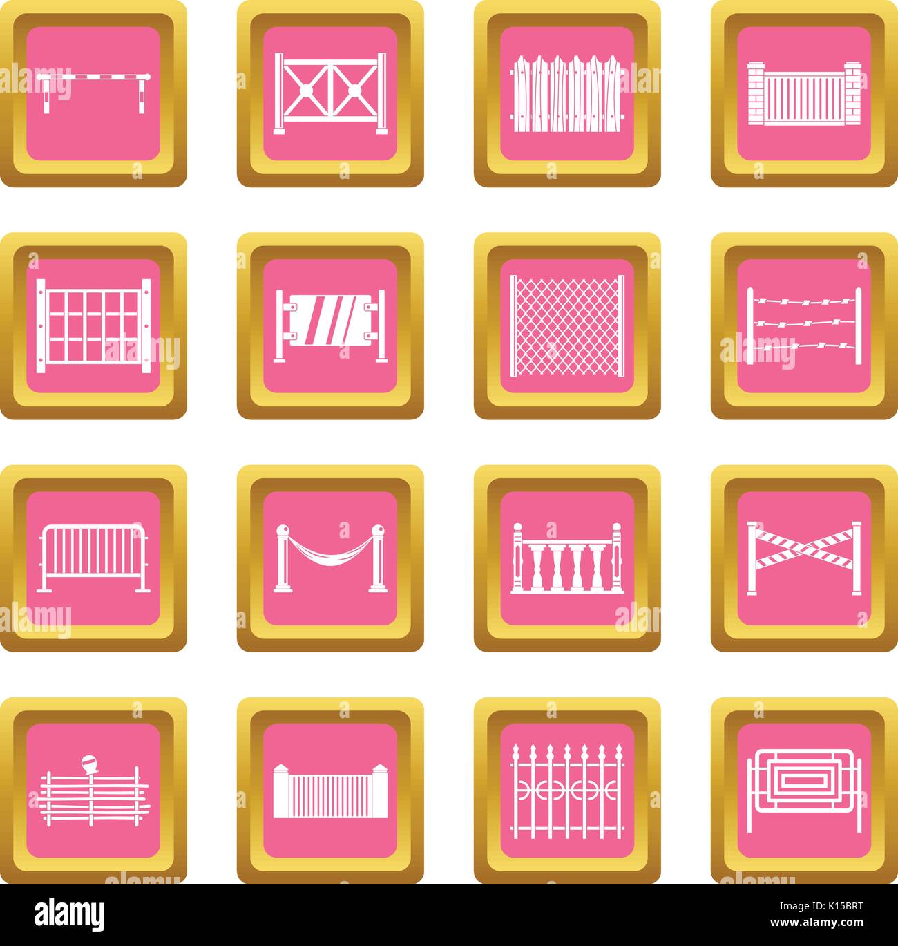 Fencing icons pink Stock Vector Image & Art - Alamy