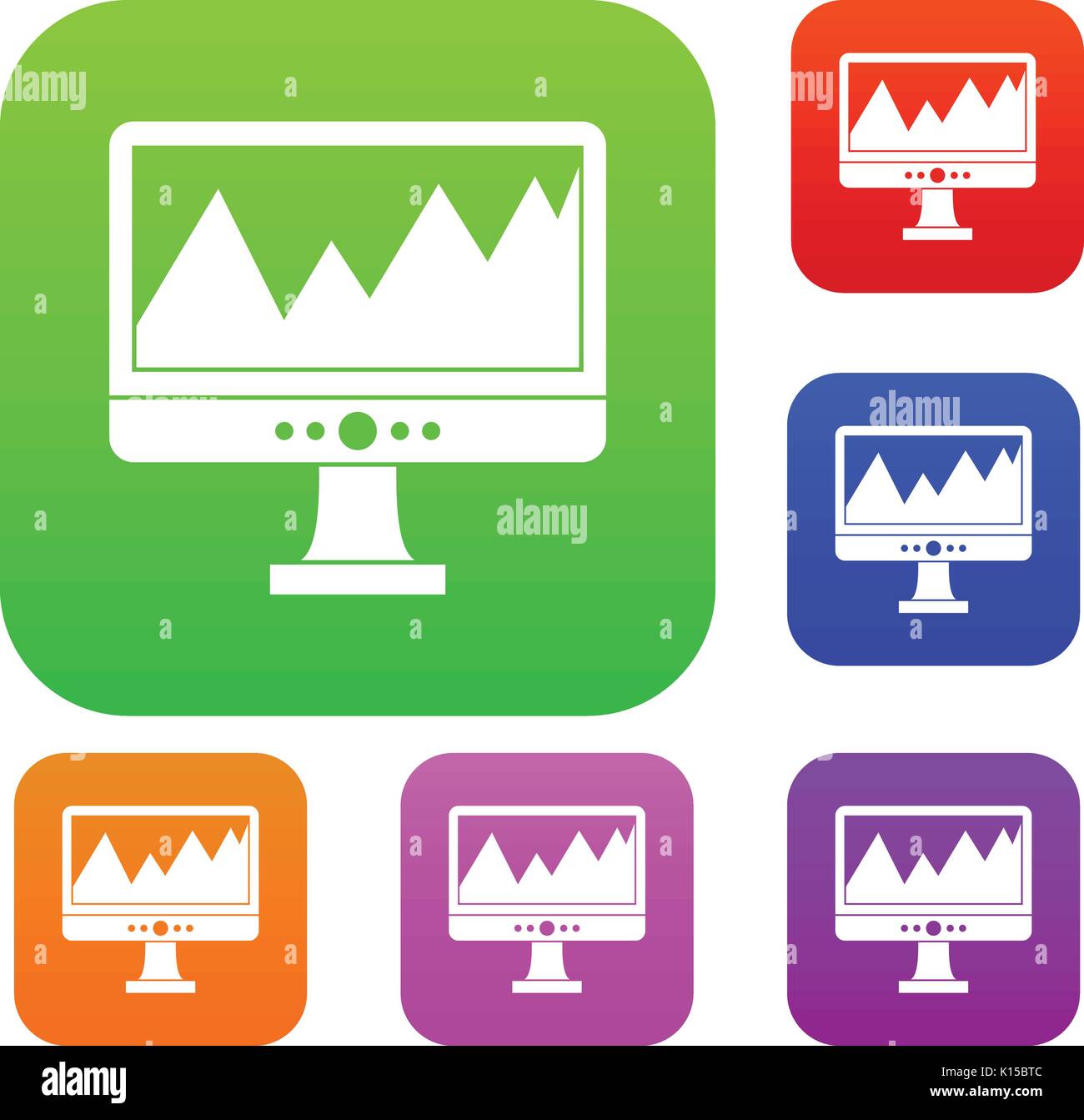 Monitor and a chart set collection Stock Vector Image & Art - Alamy