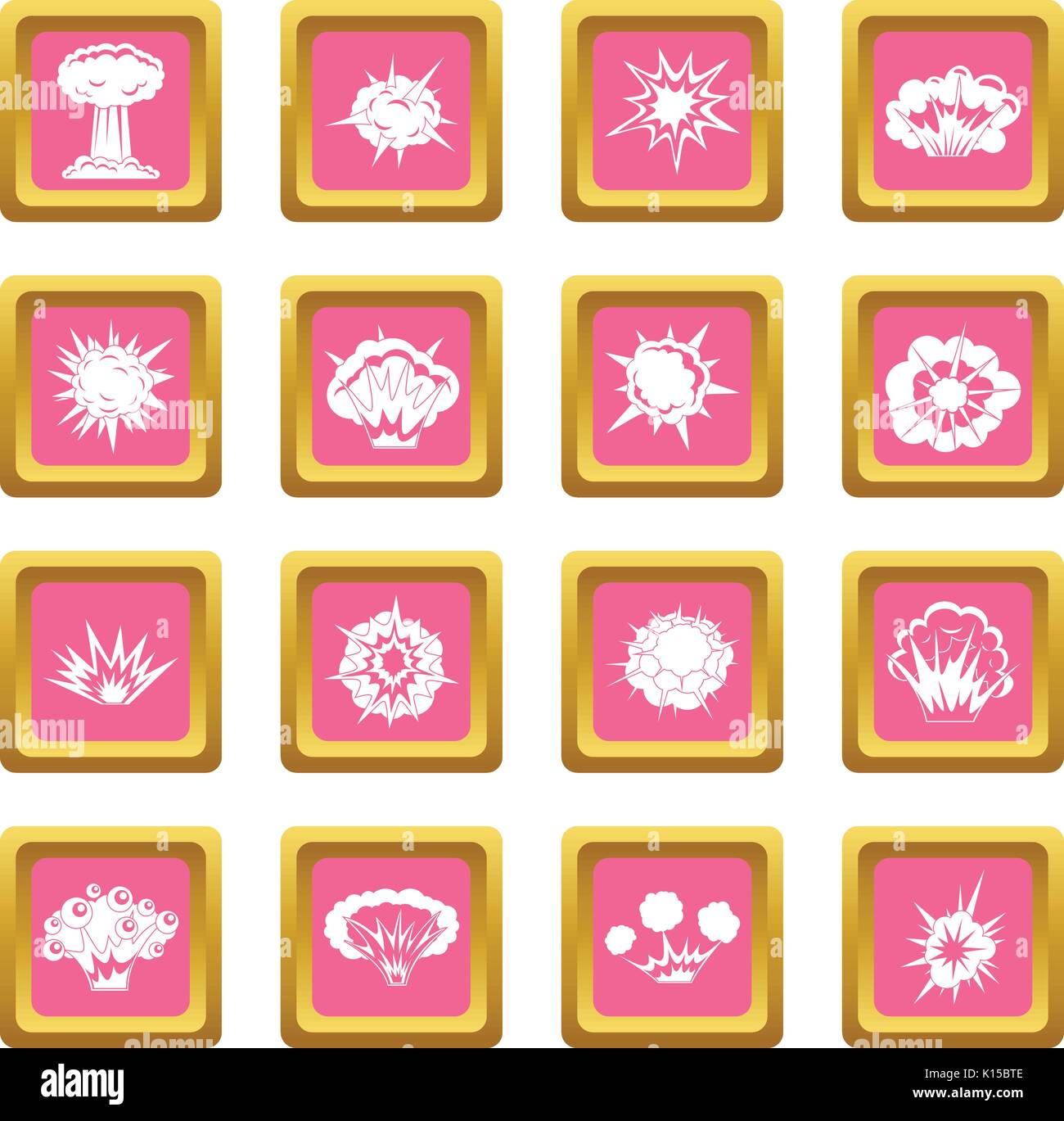 Explosion icons pink Stock Vector Image & Art - Alamy
