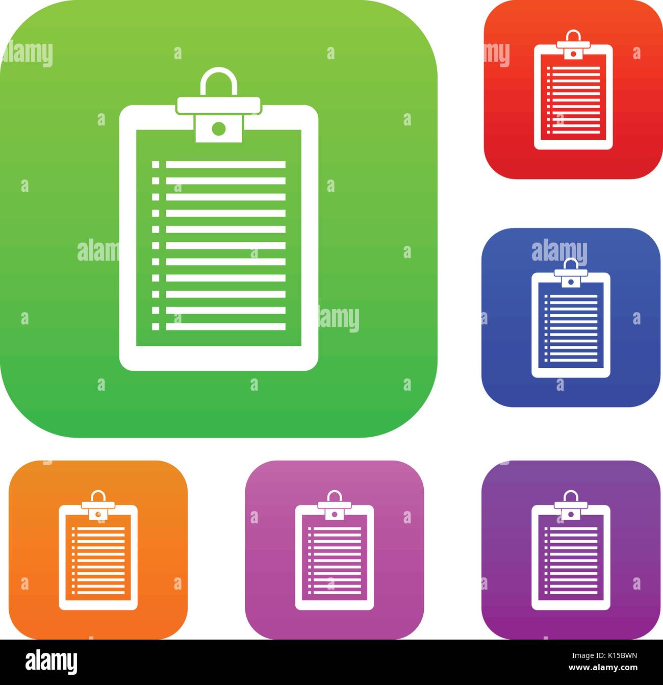 Clipboard with check list set collection Stock Vector Image & Art - Alamy