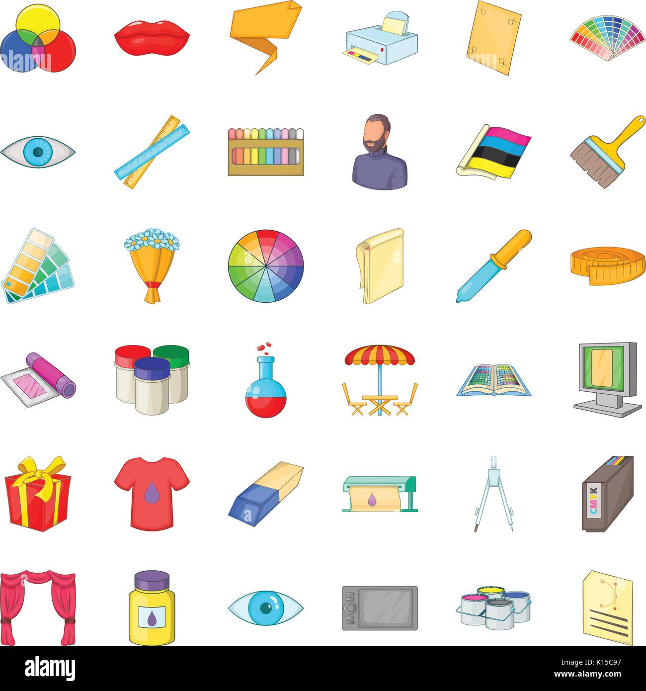 Designer icons set, cartoon style Stock Vector Image & Art - Alamy