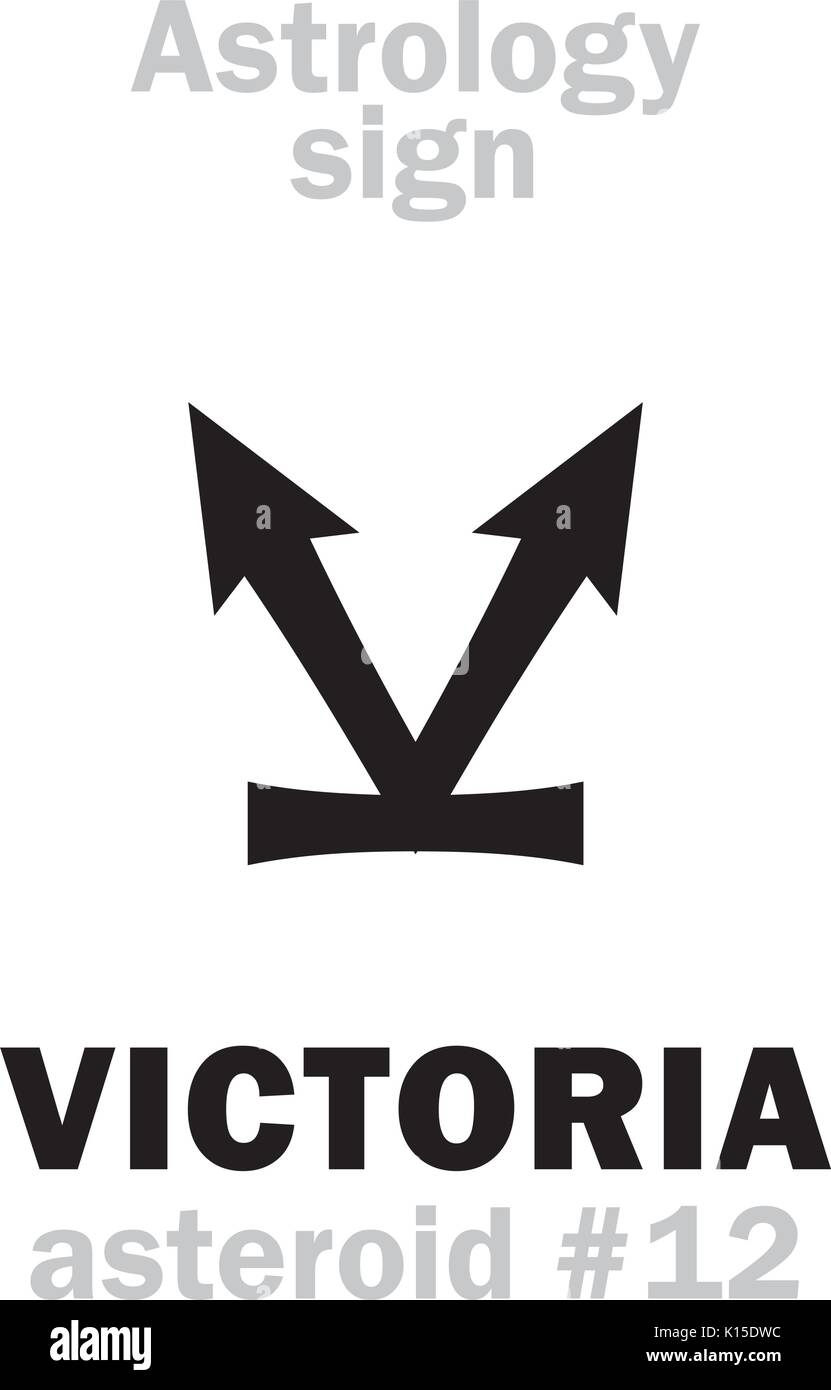 Astrology Alphabet: VICTORIA, asteroid #12. Hieroglyphics character ...