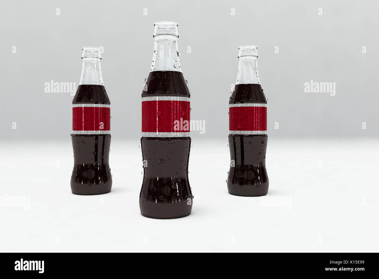 Refreshing cola and lemonade bottles well cooled Stock Photo - Alamy