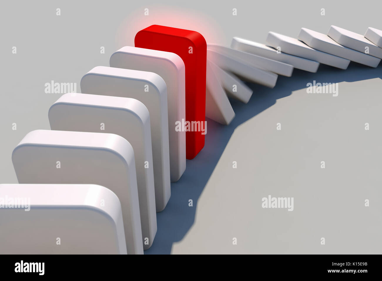 The domino effect in action Stock Photo - Alamy