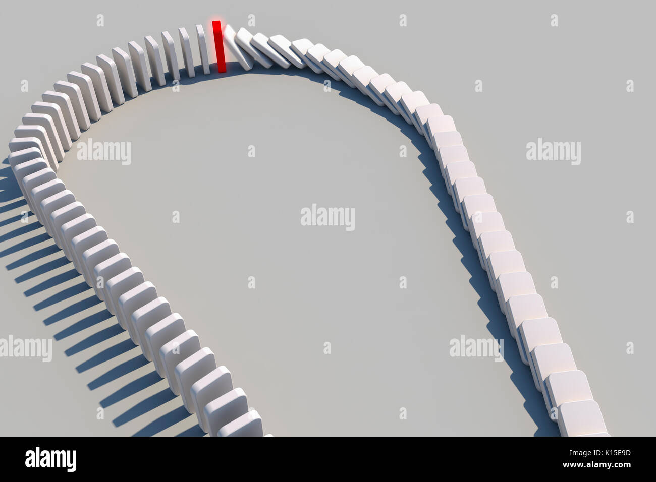 White dominoes falling in 3d hi-res stock photography and images - Alamy