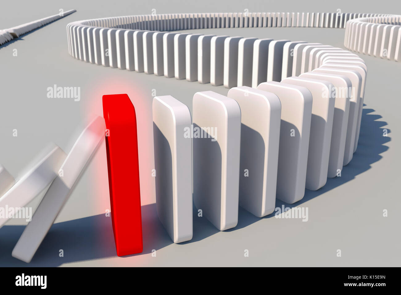 The domino effect in action Stock Photo - Alamy