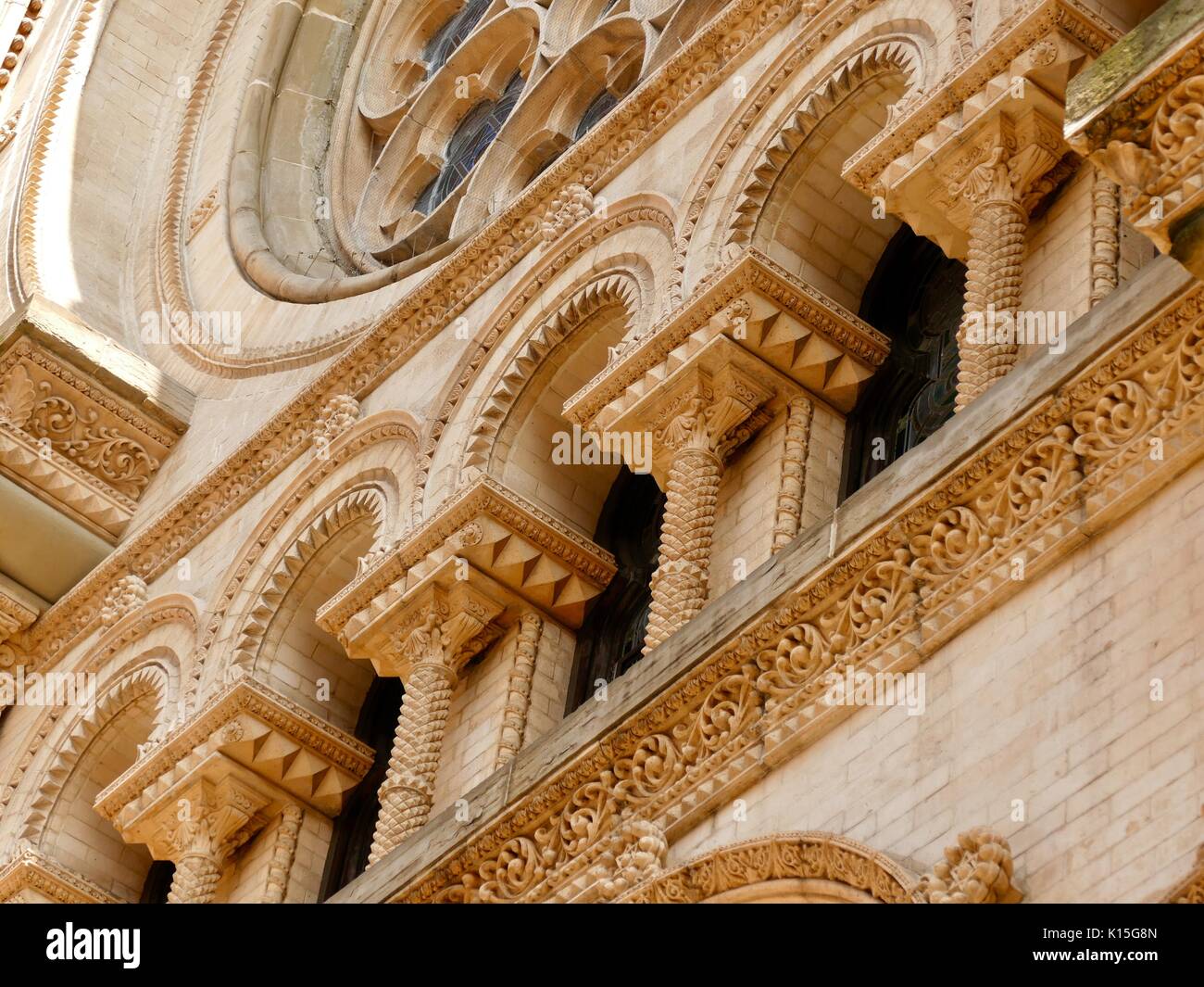 Detail on the front facade of Congregation K’Hal Adath Jeshurun ...