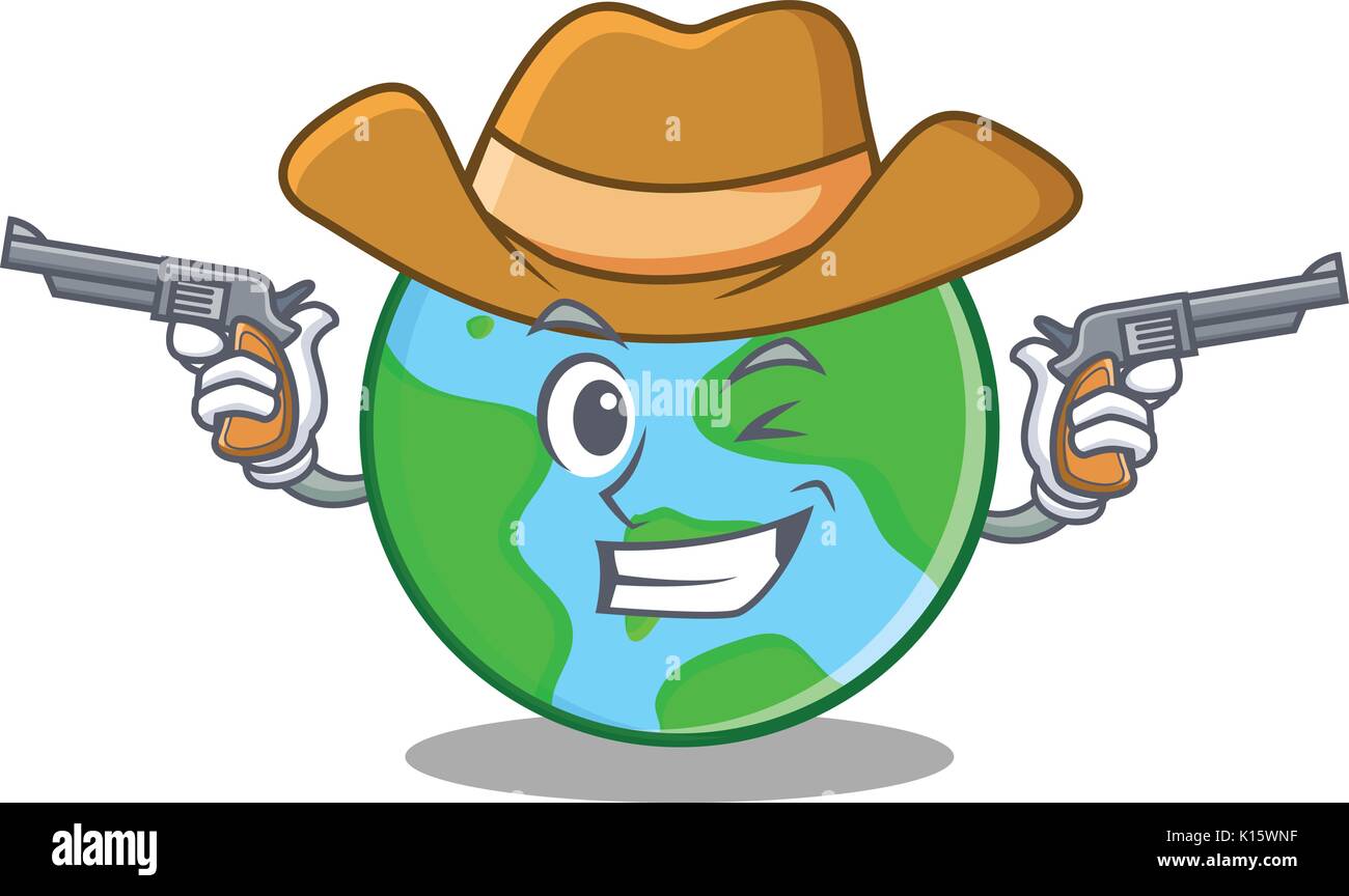 Cowboy world globe character cartoon Stock Vector Image & Art - Alamy