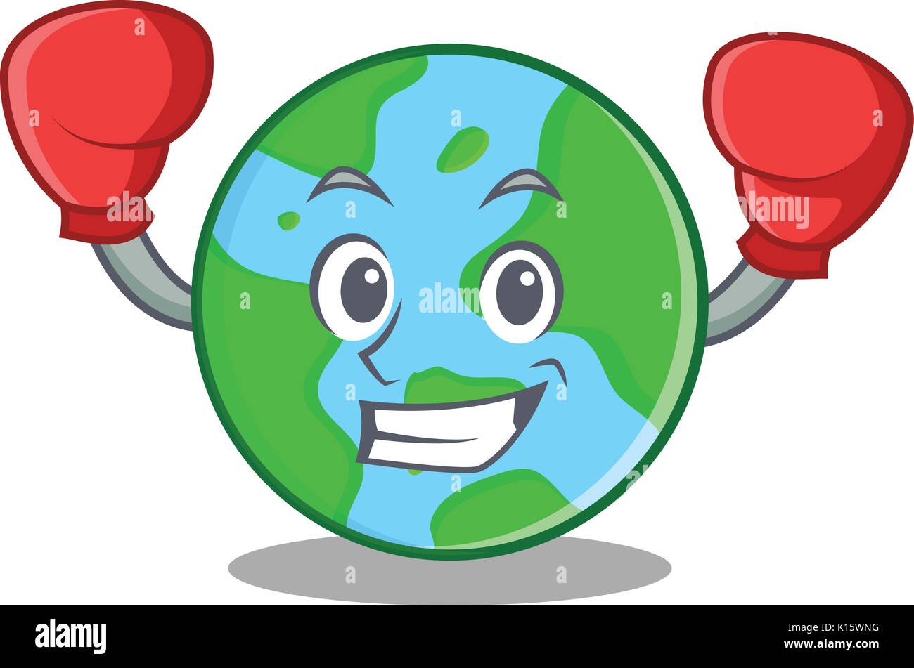 Boxing world globe character cartoon Stock Vector Image & Art - Alamy