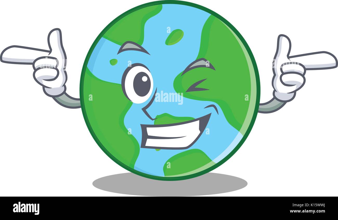 Wink world globe character cartoon Stock Vector Image & Art - Alamy