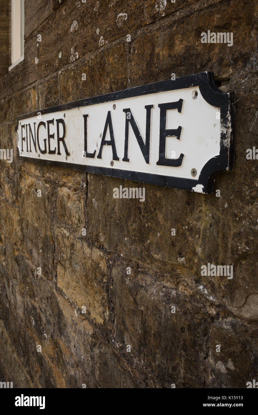 Old metal local authority Finger Lane street nameplate location sign ...