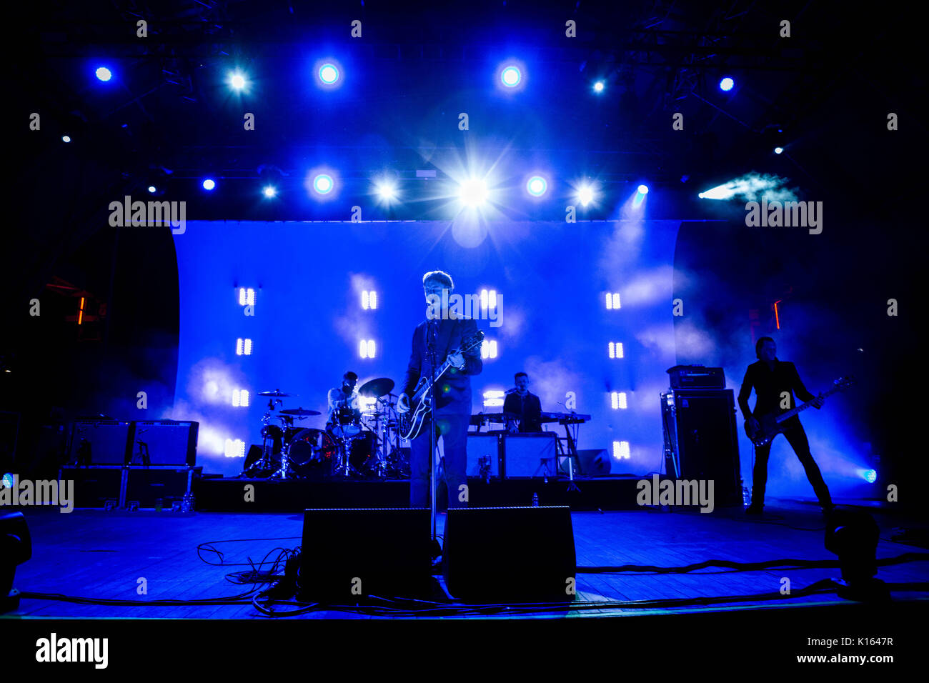 The american rock band Interpol pictured on stage as the perform live ...