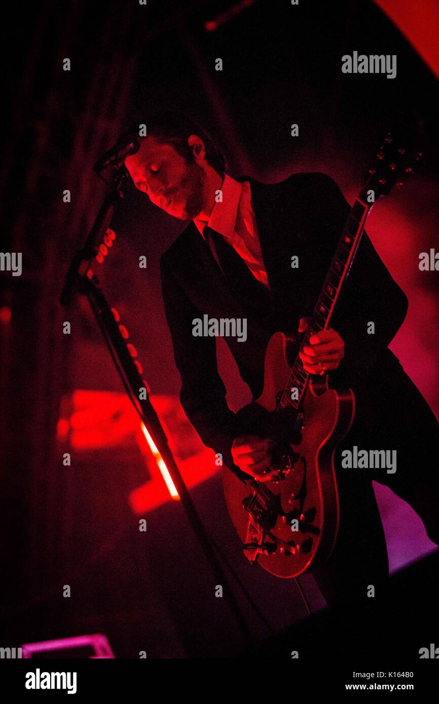 Daniel Kessler of the american rock band Interpol pictured on stage as ...