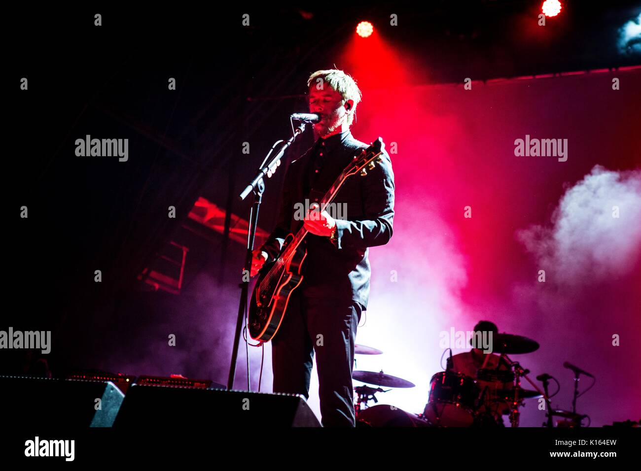 Paul Banks of the american rock band Interpol pictured on stage as the ...