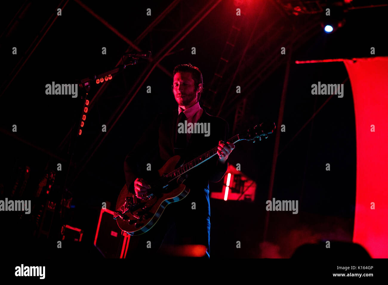 Daniel Kessler of the american rock band Interpol pictured on stage as ...