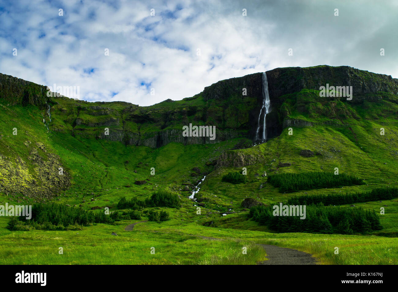 Bjarnarfoss, a waterfall on the Snaefellsnes Peninsula in Iceland Stock ...