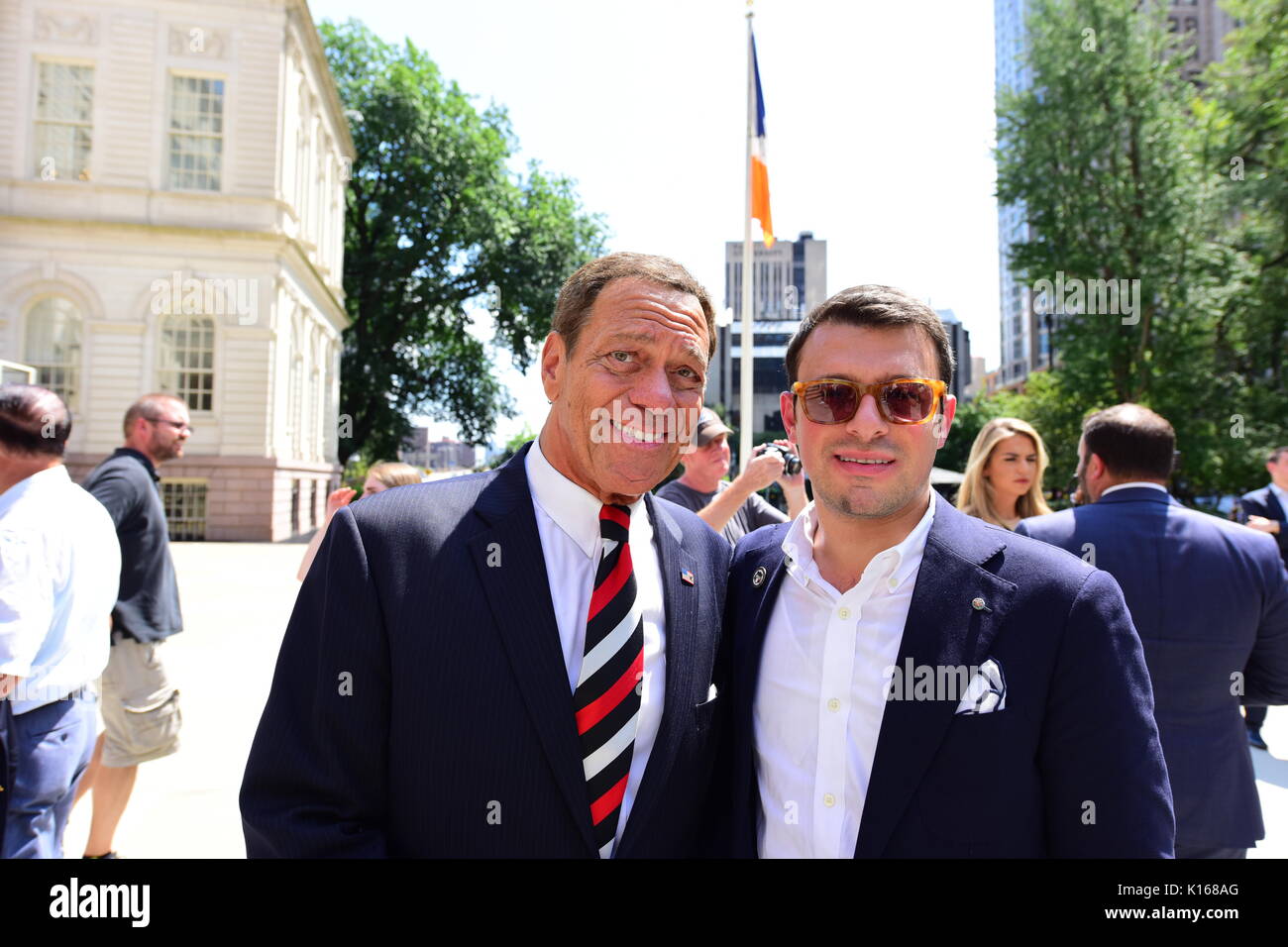 New York, USA. 24th Aug, 2017. Joe Piscopo, left, with John Viola. New ...