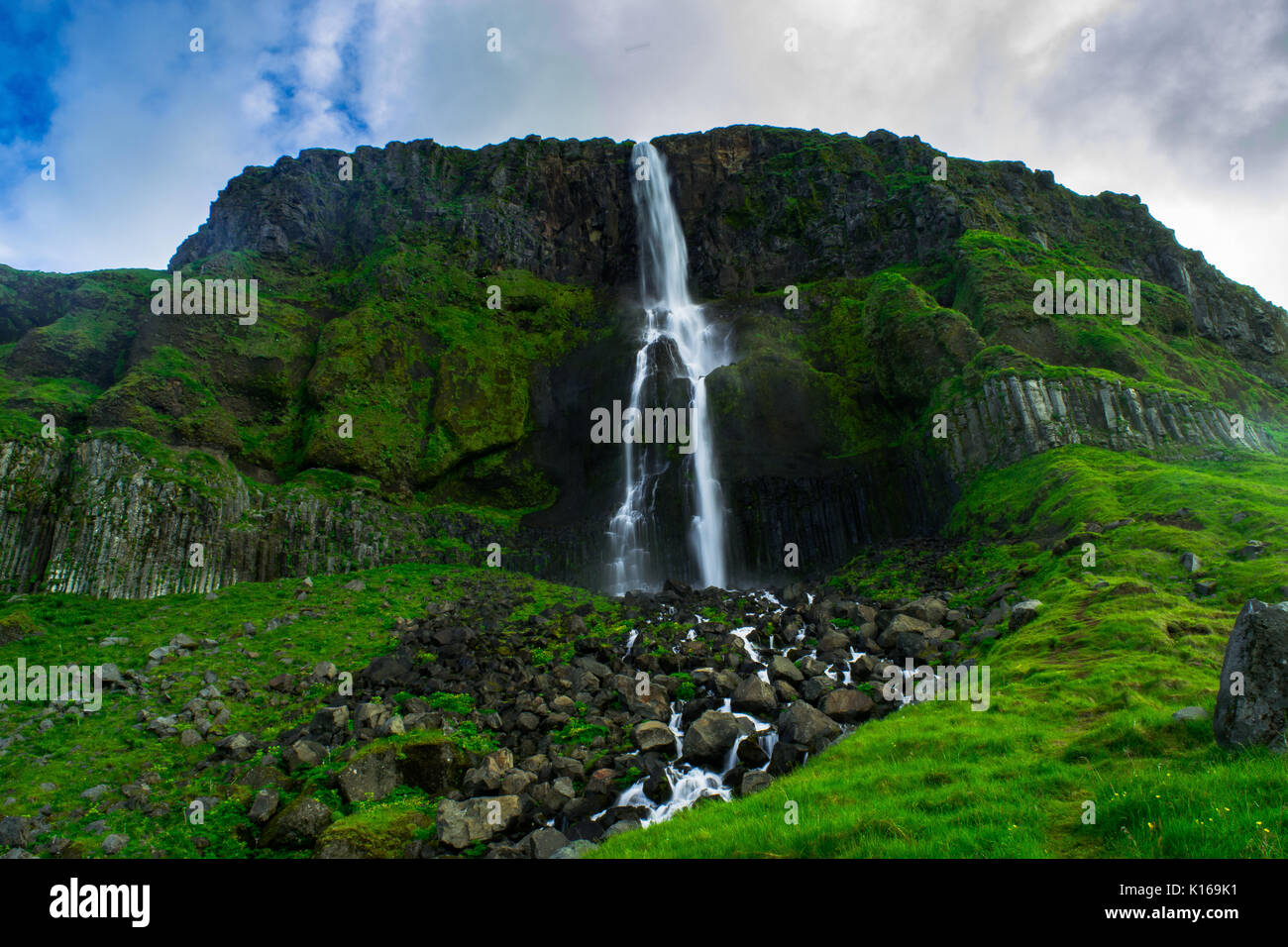 Bjarnarfoss, a waterfall on the Snaefellsnes Peninsula in Iceland Stock ...