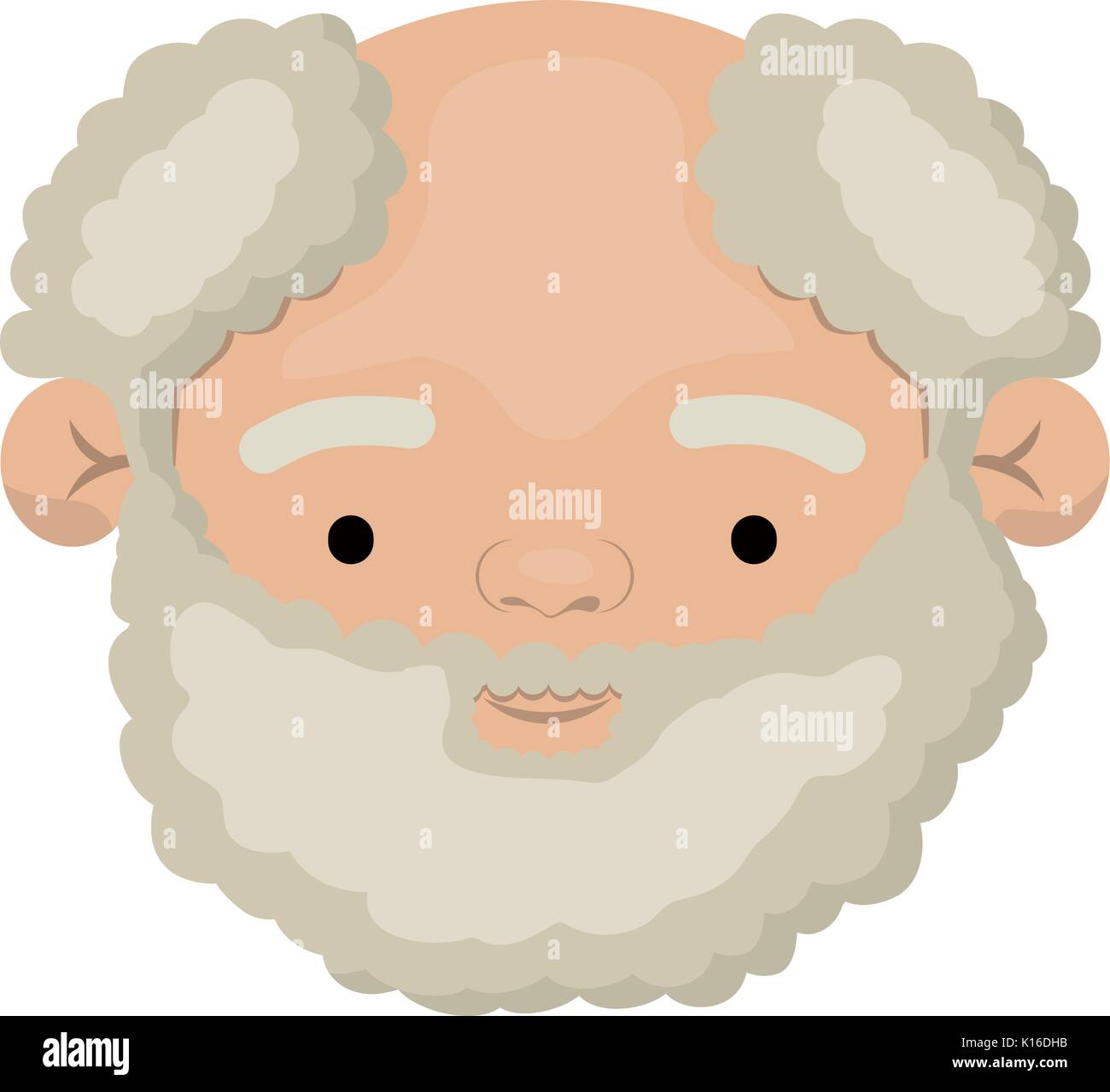 colorful face of bearded grandfather with curly hairstyle Stock Vector ...