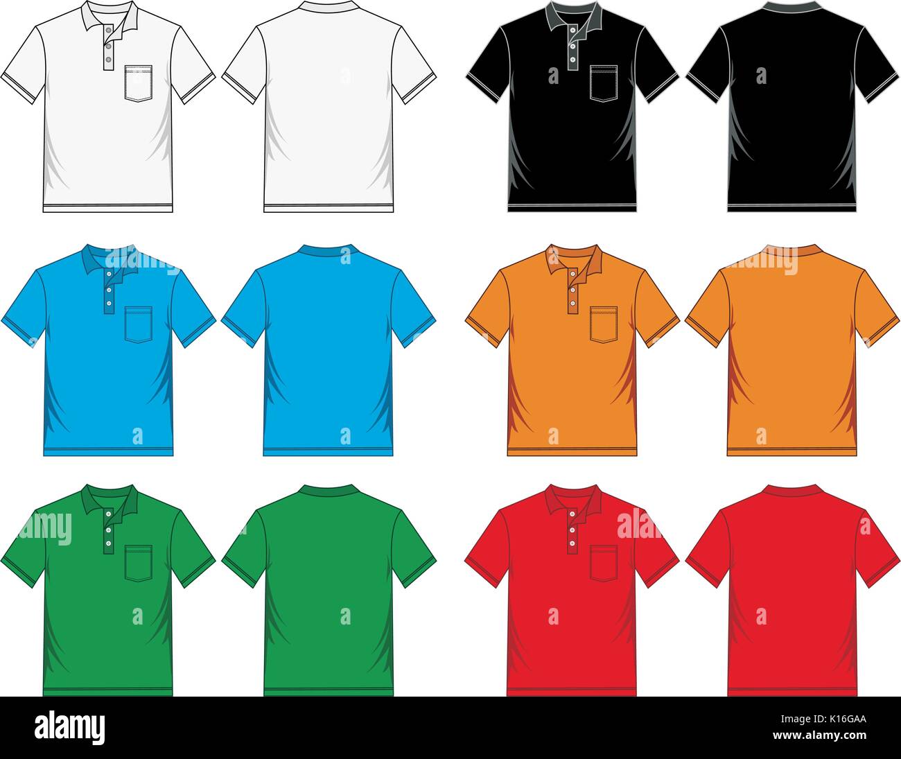 Set blank polo shirt Stock Vector Images - Alamy